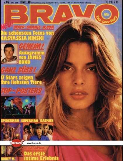 Nastassja Kinski Bravo Magazine 08 November 1979 Cover Photo Germany