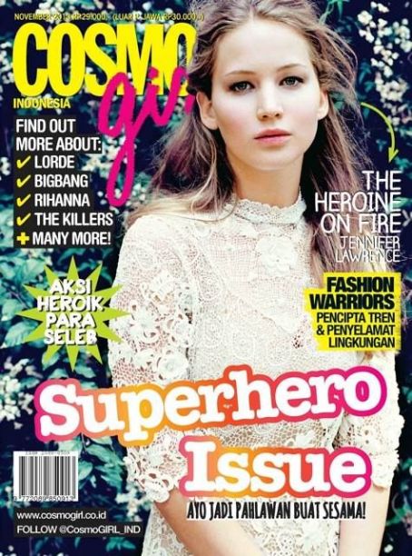 Jennifer Lawrence Cosmo Girl Magazine November 2013 Cover Photo